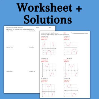 Cosecant And Secant Graphs Precalculus Notes Homework Guided Notes