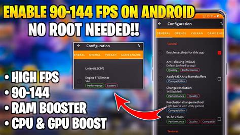 Omg Enable 90 144fps No Root Overclock Android For Gaming Youtube