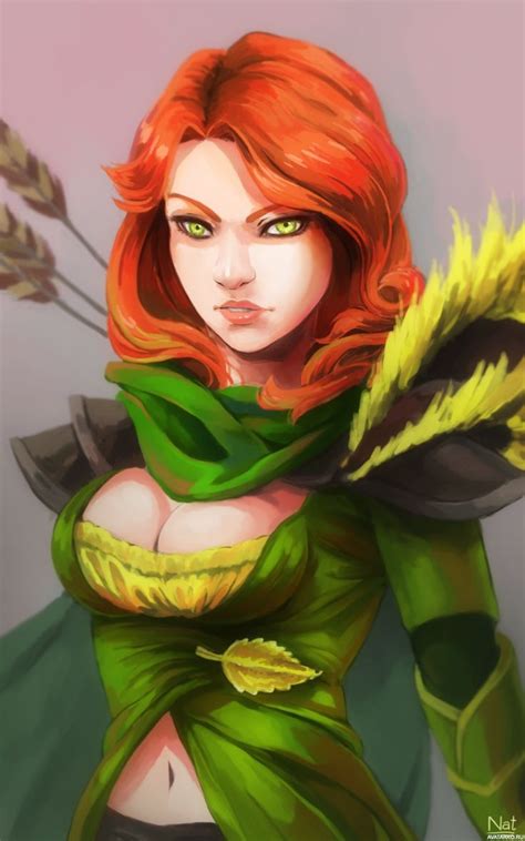 Windranger с красивыми зелёными глазами в игре Dota 2 — Картинки и аватары Рисунки с