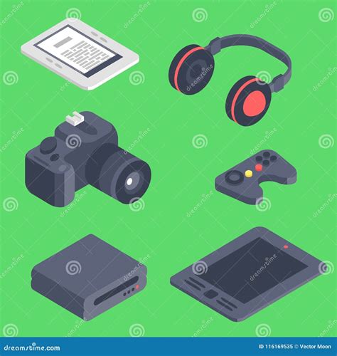 Isometric Vector Gadget Computer Devices Icons Wireless Technologies