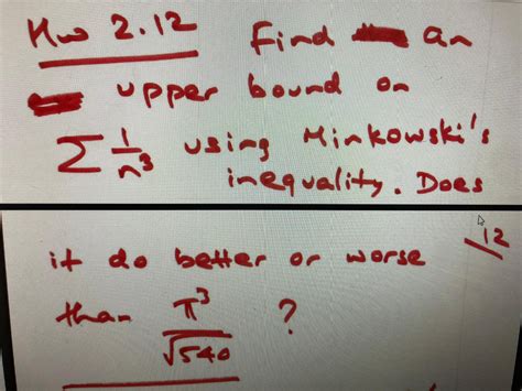 Solved Hw 212 Find An Upper Bound On It Using Minkowskis