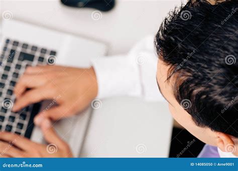 Man Typing Computer Keyboard Stock Photo Image Of Office Working