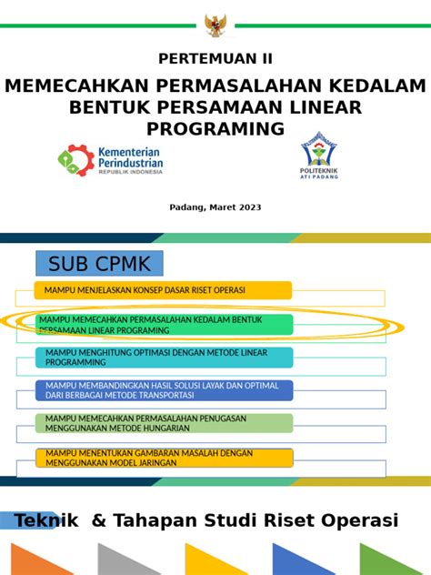 Pertemuan Ii Pemodelan Matematis Lp Pdf