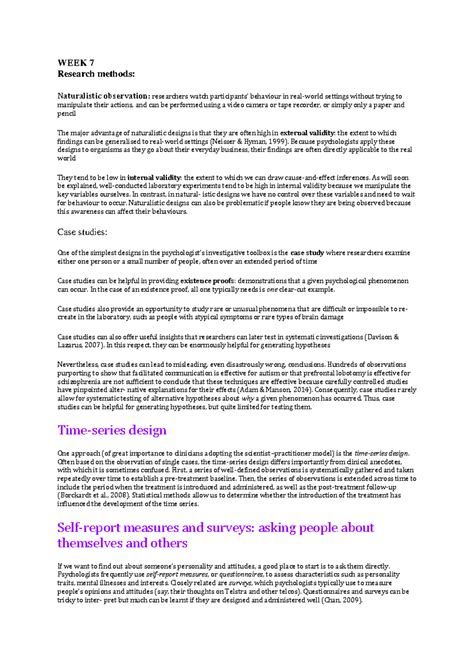 Psych Research Methods Basics WEEK Research Methods Naturalistic