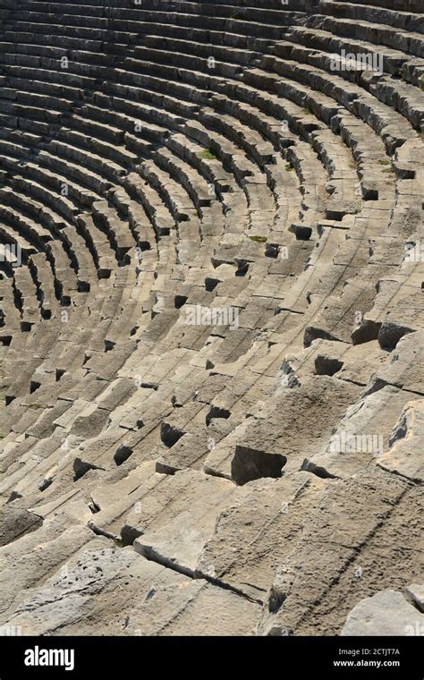 Stone Steps At Myra Theatre Lycian Way Demre Antalya Turkey Stock