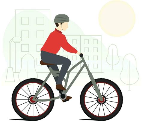 Man Cycling Flat Vector Illustration Vector Art At Vecteezy