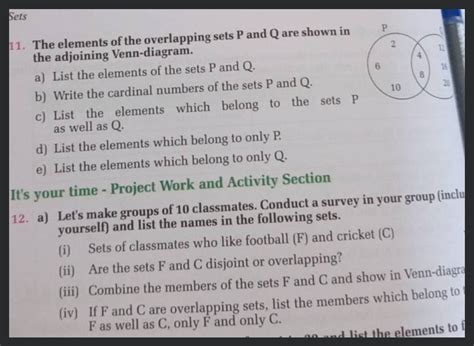 Sets 11 The Elements Of The Overlapping Sets P And Q Are Shown In The Ad