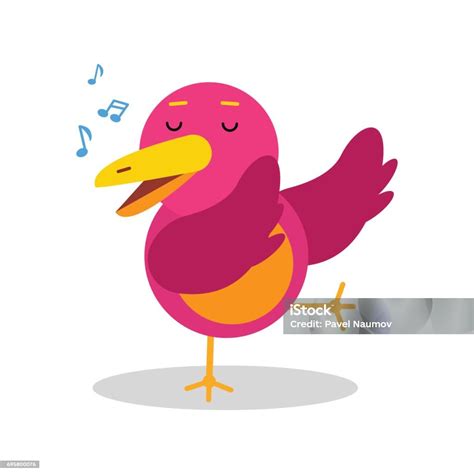 화려한 만화 새 문자 기하학적 모양 노래 벡터 일러스트 레이 션에 귀여운에 대한 스톡 벡터 아트 및 기타 이미지 귀여운