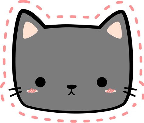 Cute Kitty Cat Head Cartoon Element 9973912 Png