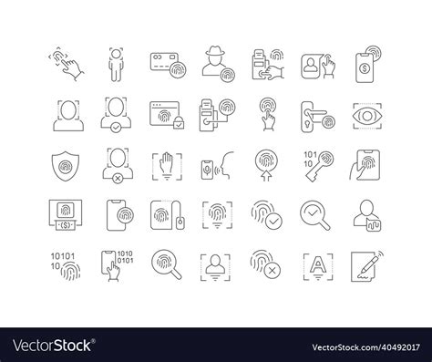 Set Of Linear Icons Biometrics Royalty Free Vector Image