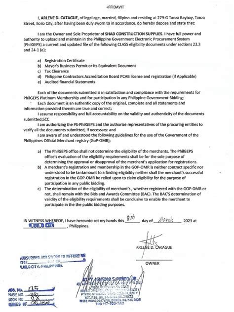 Philgeps Sworn Statement Shad 0003 1 Pdf