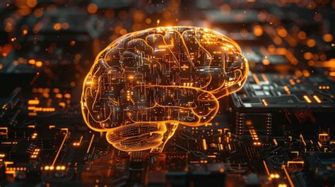 Neural Network Concept With Illuminated Brain And Circuitry Premium Ai Generated Image