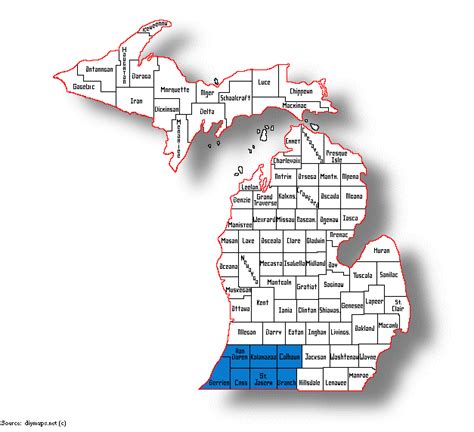 Map Of South West Michigan Counties