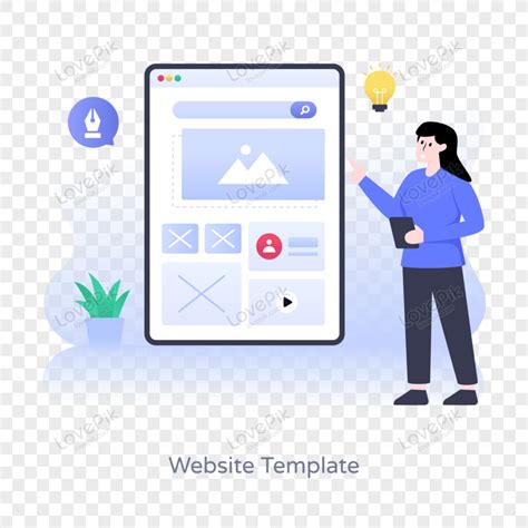 A Website Template Vector Interface Layout Flat PNG Transparent Image And Clipart Image For