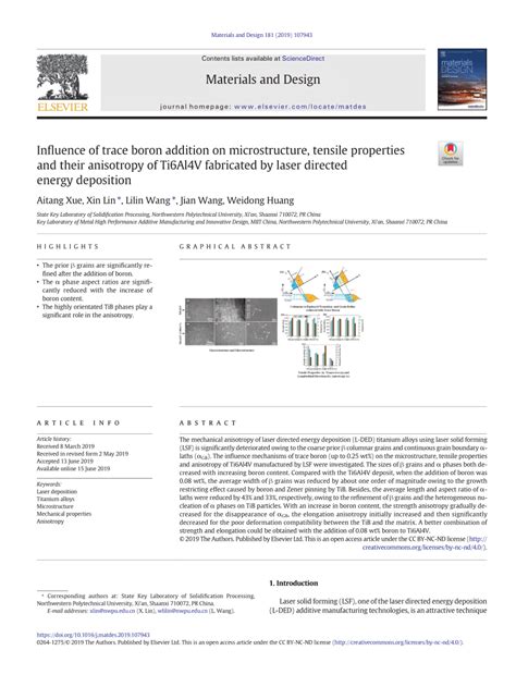 Pdf Influence Of Trace Boron Addition On Microstructure Tensile Properties And Their