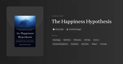 The Happiness Hypothesis Book Summary