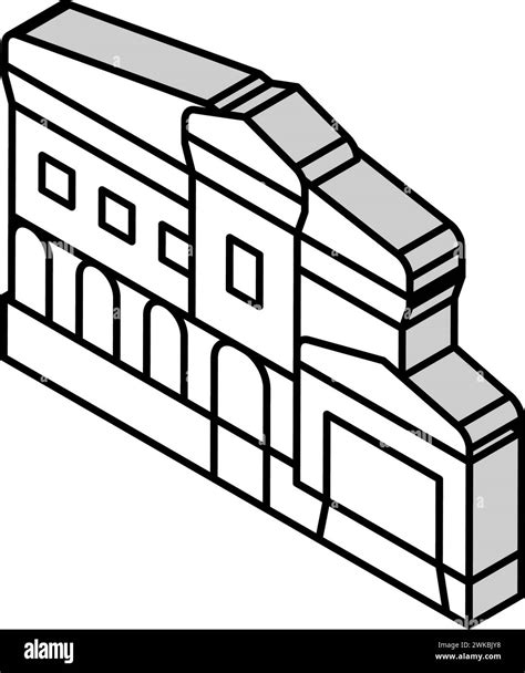 Mediterranean House Isometric Icon Vector Illustration Stock Vector