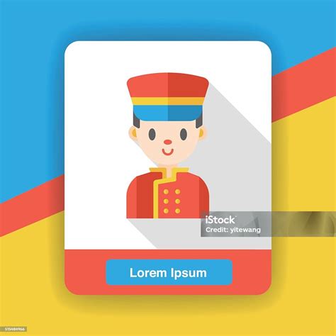 호텔 벨맨 평편 아이콘크기 남자에 대한 스톡 벡터 아트 및 기타 이미지 남자 도어맨 모자 모자류 Istock