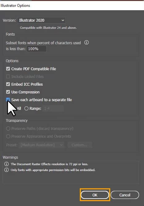 How To Save Artboards As Separate Files In Illustrator