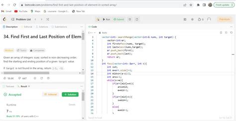 Devesh Rehan On Linkedin Leetcodeq 34 First And Last Position Of