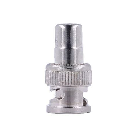 Conector Rf Coaxial Tipo Bnc Macho A Rca Hembra Cctv Metálico Plata