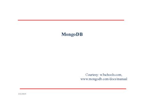 Mongodb Nosql Database Mongodb Courtesy W3schools Mongodbdocsmanual
