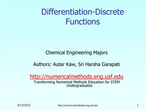 Differentiation Of Discrete Function