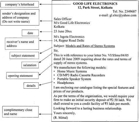 Letter Of Enquiry Class 11 Format Topics Samples