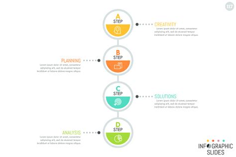 수직 다이어그램 문자 내부 아이콘 및 텍스트 상자와 4 연결된 둥근 요소 미니멀 한 인포 그래픽 디자인 레이아웃 4가지 개체에 대한 스톡 벡터 아트 및 기타 이미지 Istock