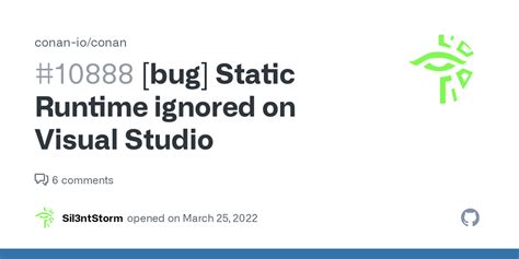 Bug Static Runtime Ignored On Visual Studio Issue Conan Io