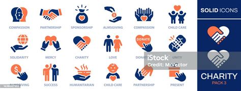 자선 아이콘 세트입니다 기부 마음 단결 커뮤니티 무결성 등의 컬렉션 벡터 그림입니다 어떤 색상으로도 쉽게 변경할 수 있습니다 아이콘에 대한 스톡 벡터 아트 및 기타 이미지