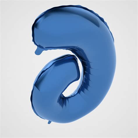 호일 풍선 숫자 6 블루 3d 모델 9 Max 3ds Fbx Obj Wrl Free3d