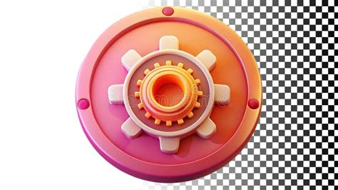 Gear Button Mechanical UI Control Element Interface Png Transparent Image Generative AI Stock