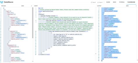 i am trying to convert an array of json objects using the below script