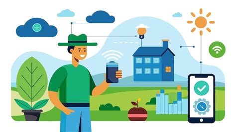 Premium Vector Mobile App Integration Farmers Can Access Realtime Data And Control Their