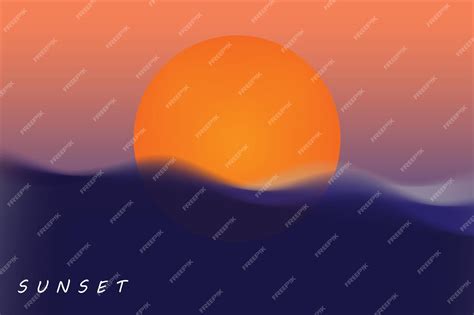 Premium Vector Sunset Background Vector Icon Illustration