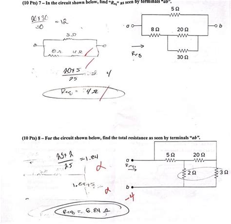 Solved 10 Pts 7 In The Circuit Shown Below Find Req Chegg Com