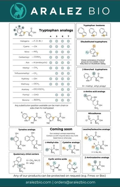 Tryptophan Analogs Aralez Bio Noncanonical Amino Acids