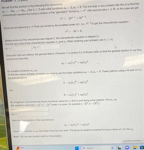 solved an −3an−1 4an−2 for n≥2 with initial conditions