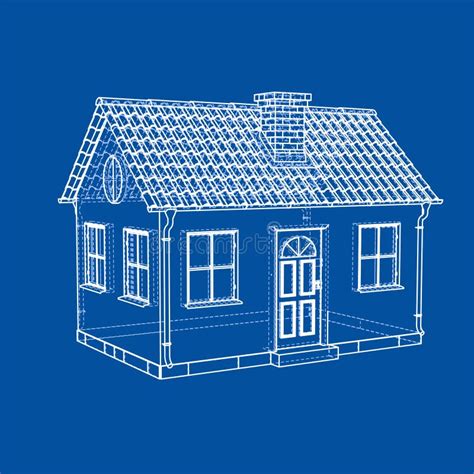 Private House Sketch Vector Rendering Of 3d Stock Vector Illustration Of Blueprint Exterior
