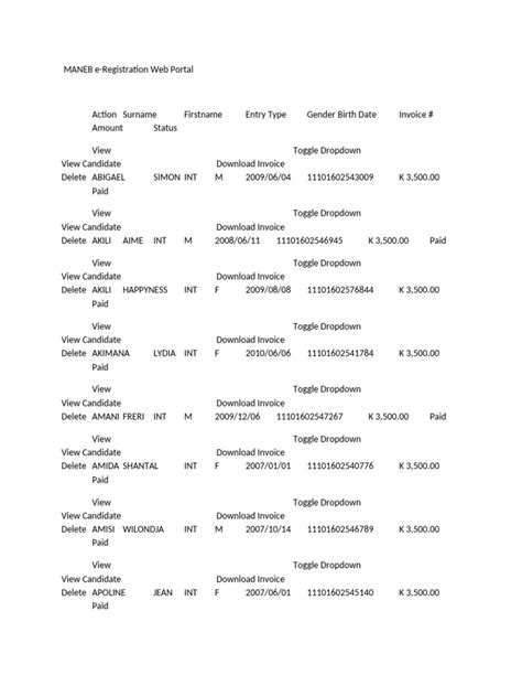 Maneb E Registr Wps Office Pdf Business Documents