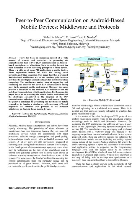 pdf peer to peer communication on android based mobile devices middleware and protocols