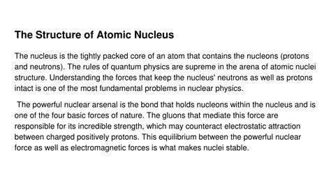 Ppt Nuclear Physics Explore The Structure Of Atomic Nuclei Powerpoint Presentation Id 12612123