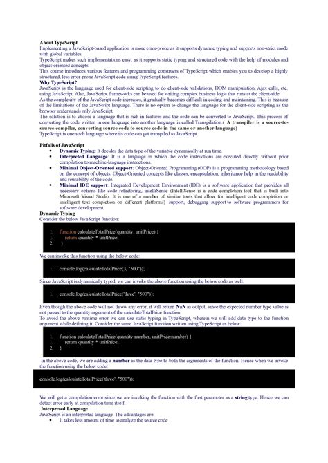 Unit 4 Type Script Msd About Typescript Implementing A Javascript