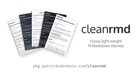 GitHub Gadenbuie Cleanrmd Clean Class Less R Markdown HTML Documents