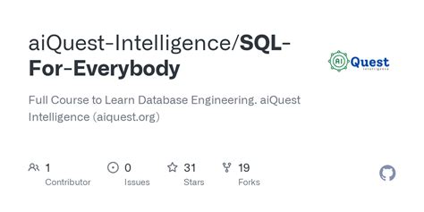 Github Aiquest Intelligence Sql For Everybody Full Course To Learn