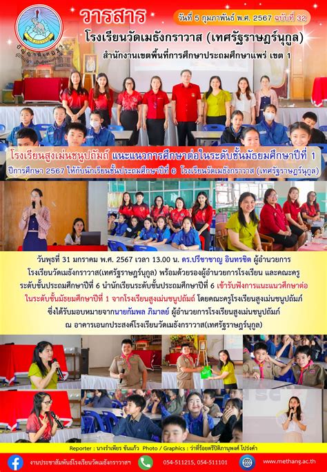 โรงเรียนสูงเม่นชน งานประชาสัมพันธ์โรงเรียนวัดเมธังกราวาสฯ