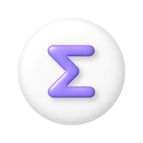 Math 3d Icon Purple Sum Sign On White Round Button 3d Realistic