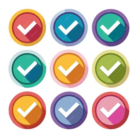 Premium Vector Colorful Check Mark Icons For Approval And Confirmation
