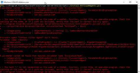Field Notes Of A Computer Geek Install AntispamAgents Ps1 Fails For